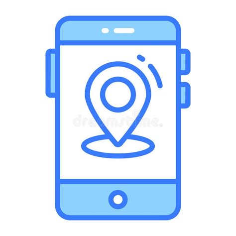 Map Pin Inside Mobile Showing Vector Of Mobile Location Stock Vector Illustration Of