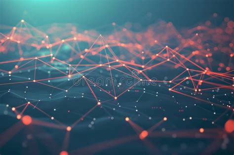 Abstract Connected Dots And Lines Concept Of Ai Technology Stock