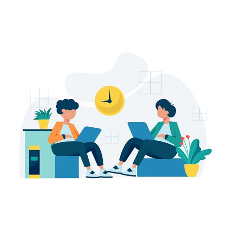Freelancers Working And Discussing In Coworking Space 1019691 Vector Art At Vecteezy