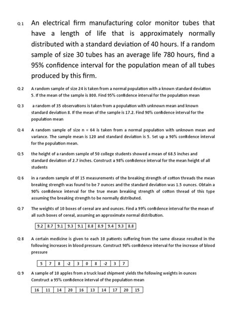 Confidence Interval 2 Pdf Standard Deviation Sample Size Determination