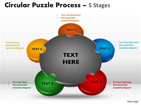Stages Circular Puzzle Process PowerPoint Slides Diagrams Themes For PPT Presentations
