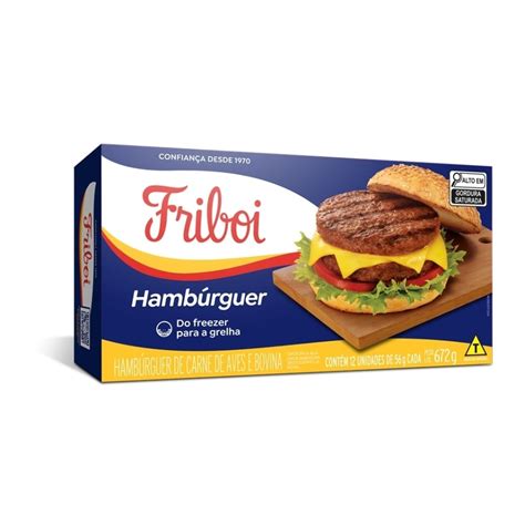 Hambúrguer De Aves E Bovinos Cartucho 56g Frib Para O Seu Negócio