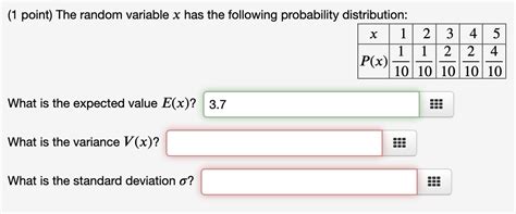 Solved Point The Random Variable X Has The Following Chegg