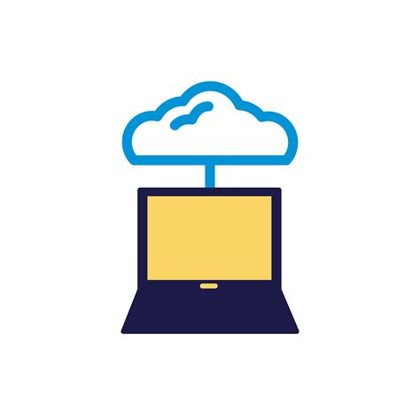 Cloud Computing With Laptop Lineal Color Style 2660678 Vector Art At Vecteezy