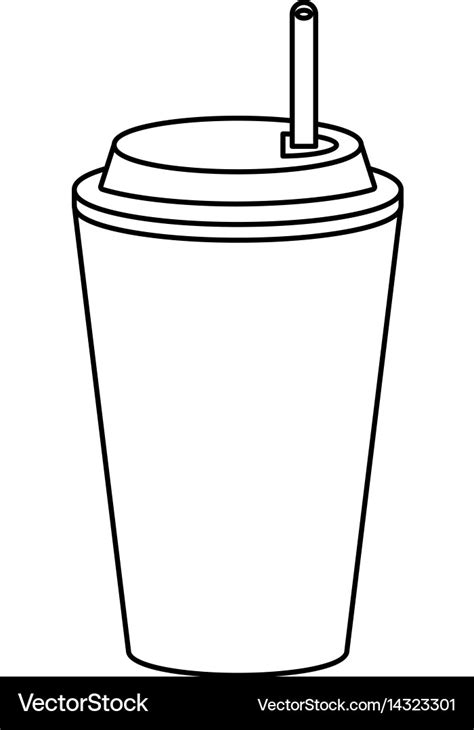 Cup With Straw Coloring Page