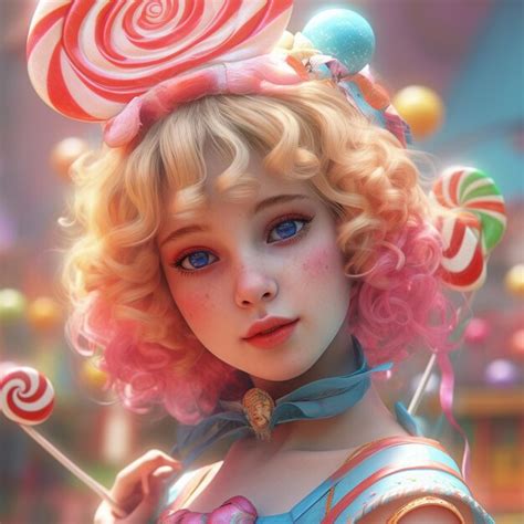 Premium Ai Image Kawaii Candy Girl