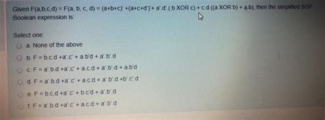 Solved Given F A B C D F A B C D A B C A C D Chegg