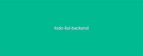 Todo List Backend