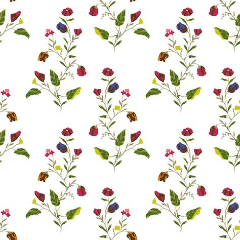 Premium Vector Floral Seamless Vector Illustration Pattern Isolated