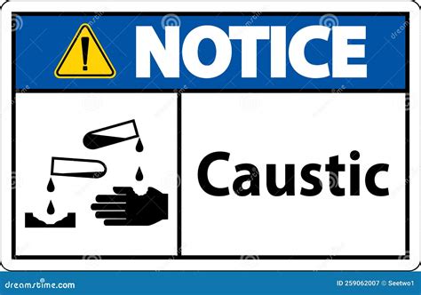 Notice Caustic Symbol Sign on White Background Stock Vector ...