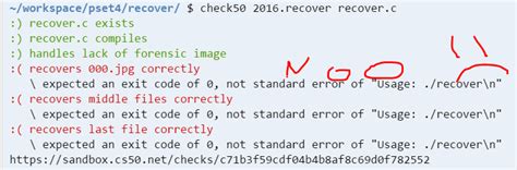 C Programme Recovers Jpegs From Card But Does Not Pass The Cs50 Check