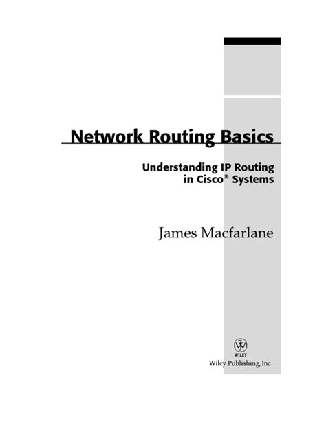 Network Routing Basics Understanding Ip Routing In Cisco Systems Pdf