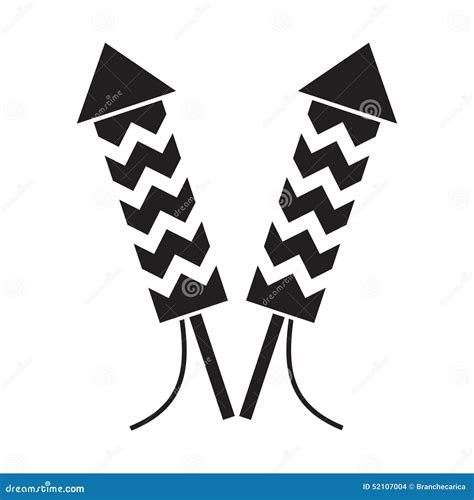 Fireworks Rocket Icon Stock Vector Illustration Of White 52107004