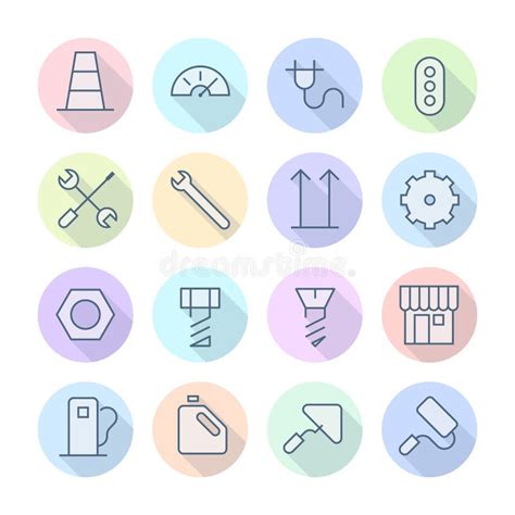 Thin Line Icons For Technology Industry And Science Stock Vector Illustration Of Clipart