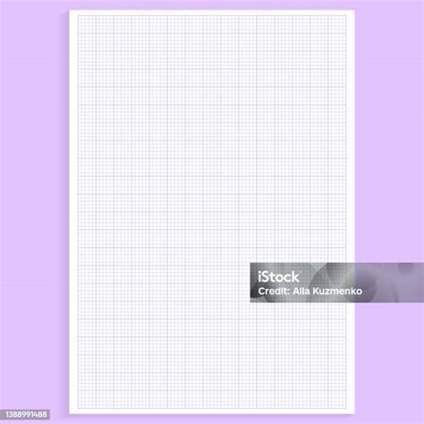 그리드 용지입니다 A4 형식으로 사실적인 빈 줄 지어 종이 시트 색상 그래프가 있는 제곱된 배경입니다 학교 벽지 질감 노트북