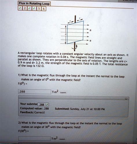 Flux In Rotating Loop A Rectangular Loop Rotates With Constant Angular Velocity About An Axis As
