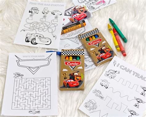 Cars Coloring Set Cars Movie Birthday Party Favor Custom Art Kit