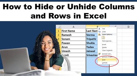How To Hide Or Unhide Columns And Rows In Excel