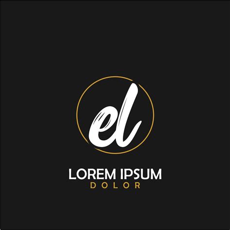 EL Initial Brush In Circle Frame Template Design Vector Art At Vecteezy