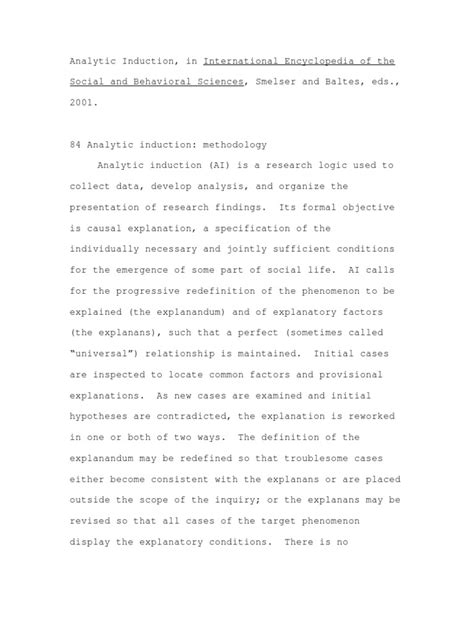 Analytic Induction Pdf