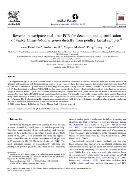 Pdf Reverse Transcriptase Real Time Pcr For Detection And
