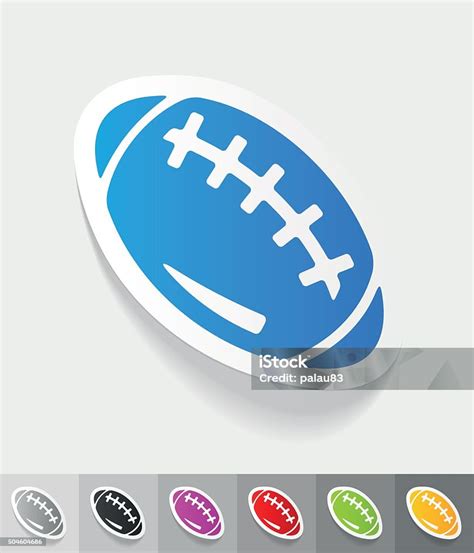 현실적일 디자인식 Element 럭비공 구에 대한 스톡 벡터 아트 및 기타 이미지 구 라벨 럭비 경기장 Istock