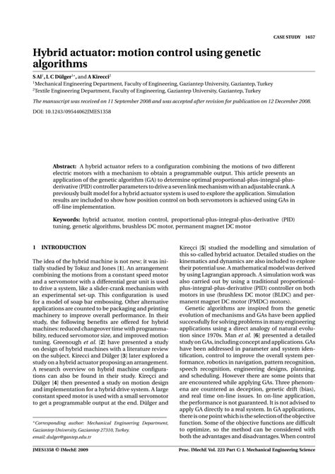 pdf hybrid actuator motion control using genetic algorithms
