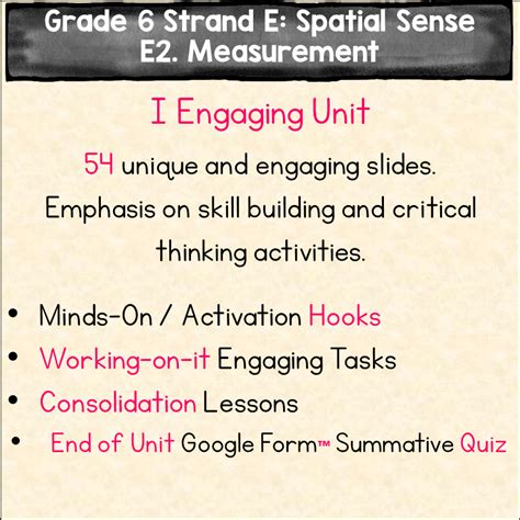 Grade 6 Ontario Math 3d Measurement Digital Unit Staceys Circle