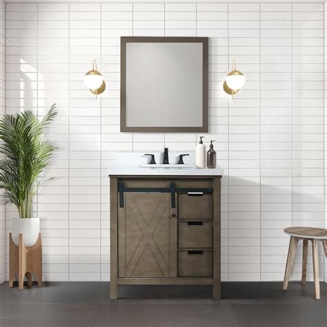 Hokku Designs Rustic Brown 295 Inch Vanity For Bath With 28 Mirror