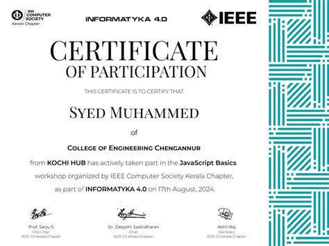 Syed M On Linkedin Sucessfully Taken Part In Javascript Basics