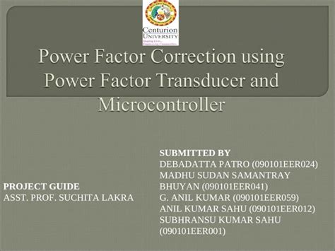 ppt power factor correction using power factor transducer and microcontroller dokumen tips