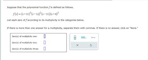 Solved Suppose That The Polynomial Function F Is Defined As Chegg Com