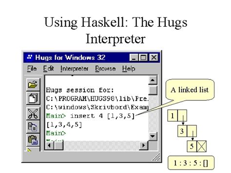 Using Haskell The Hugs Interpreter Using Haskell The Hugs Interpreter