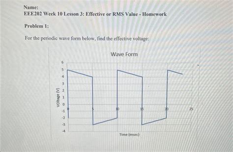 solved name eee202 week 10 lesson 3 effective or rms value
