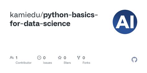 GitHub Kamiedu Python Basics For Data Science