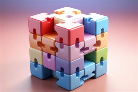premium photo toy brick puzzle symbolizing logic and problemsolving
