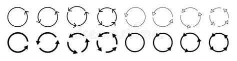 Circle Arrow Icon Set Circular Arrow Icon Refresh Reload Set Of