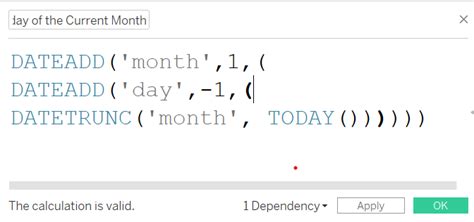 calculation series how to find last day of the current month last day