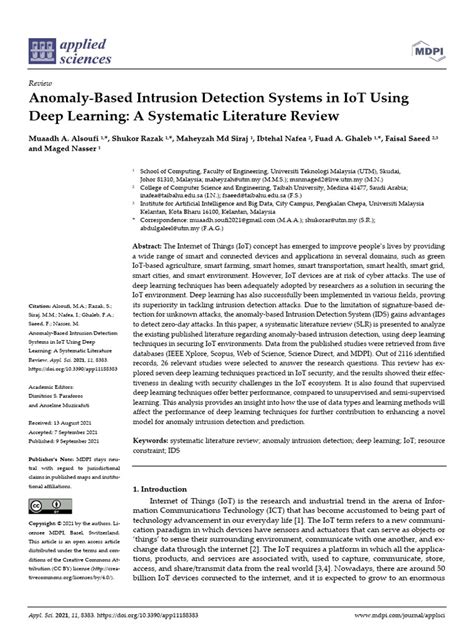 Anomaly Based Intrusion Detection System Pdf Internet Of Things Computer Security