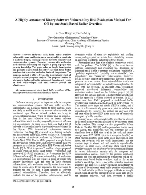 A Highly Automated Binary Software Vulnerability Risk Evaluation Pdf