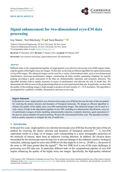 Pdf Signal Enhancement For Two Dimensional Cryo Em Data Processing