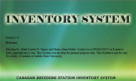 Breeding Station Inventory System SourceCodester