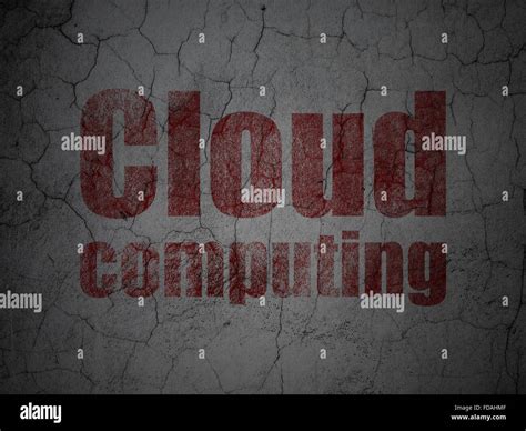 Cloud Technology Concept Cloud Computing On Grunge Wall Background