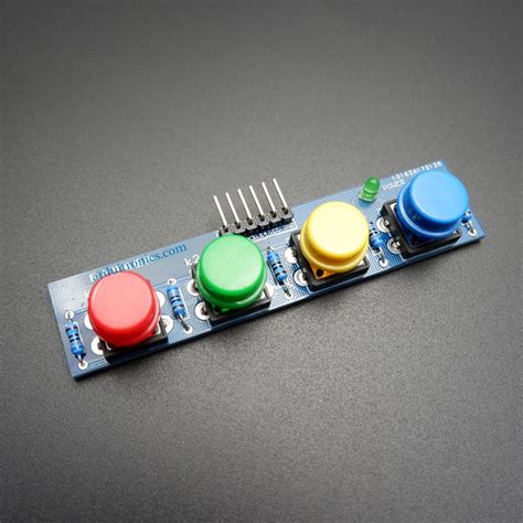 โมดูลสวิตช์กดติดปล่อยดับ 4 ปุ่ม 4 สี สำหรับ Arduino Arduino