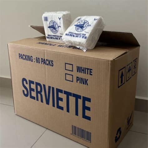 Carton Serviette Tissue Multi Purpose Virgin Pulp 60 Packs X 50gsm Tisu Lipat Kertas Tisu