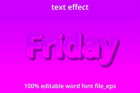Premium Vector Text Effect Friday