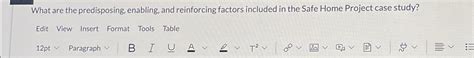 Solved What Are The Predisposing Enabling And Reinforcing
