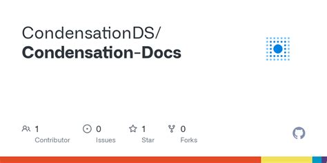Github Condensationds Condensation Docs