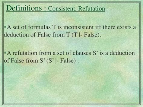 Ppt Definitions Consistent Refutation Powerpoint Presentation