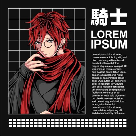 Heißer Typ Anime Mädchen Illustration Streetwear Design Premium Vektor